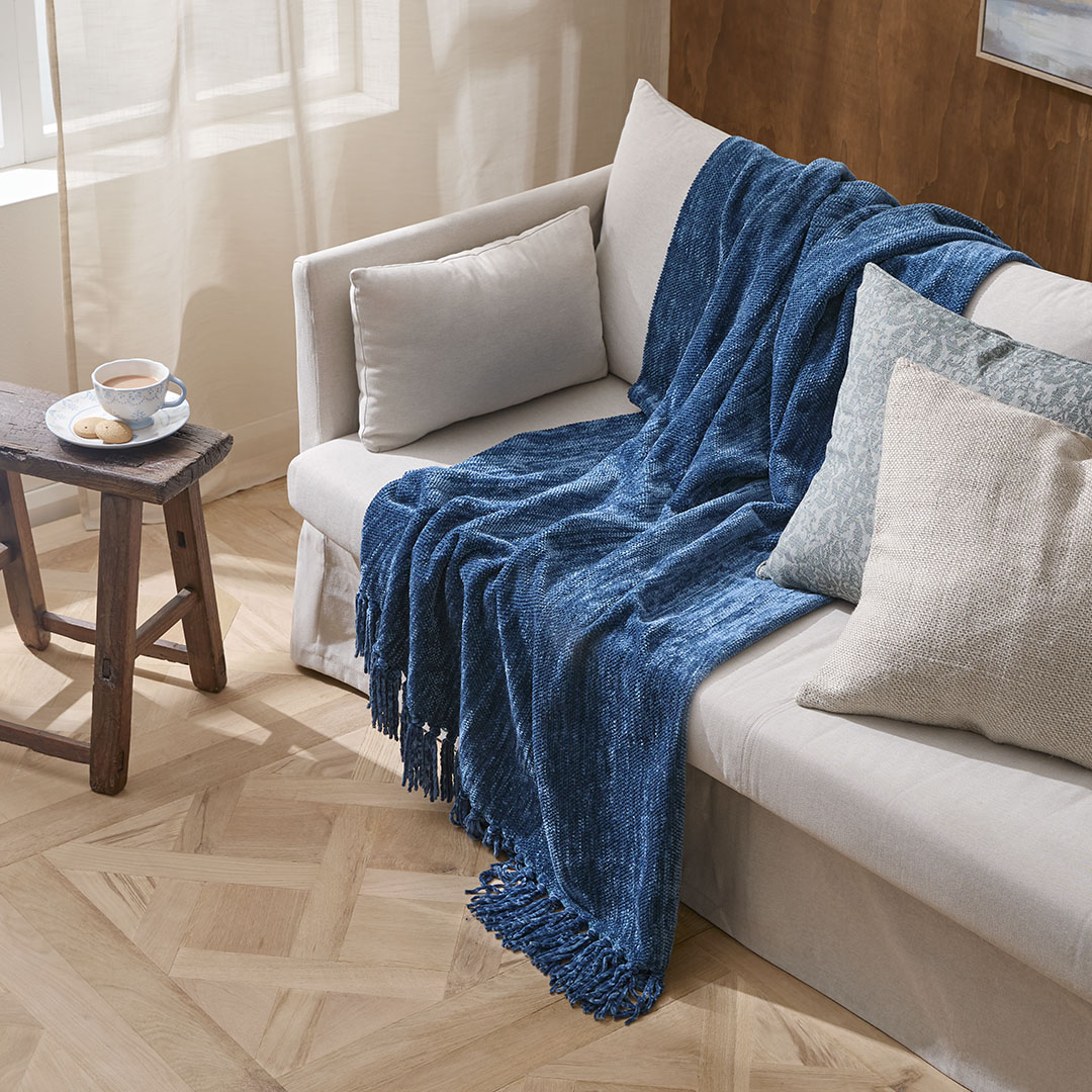Shop Margot Throw - Petrol Blue Online | Bed Bath N' Table