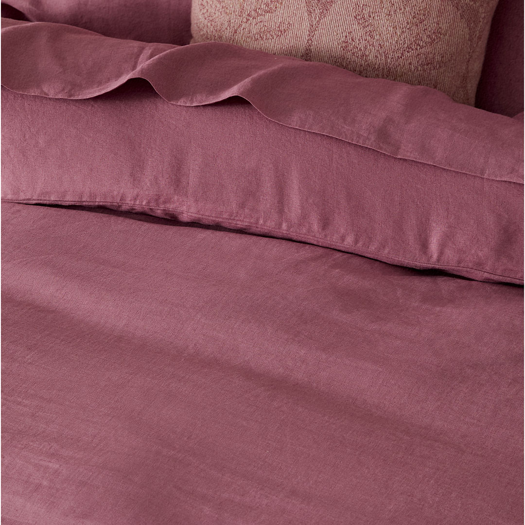 Shop Milano Linen Quilt Cover - Rosewood Online | Bed Bath N' Table