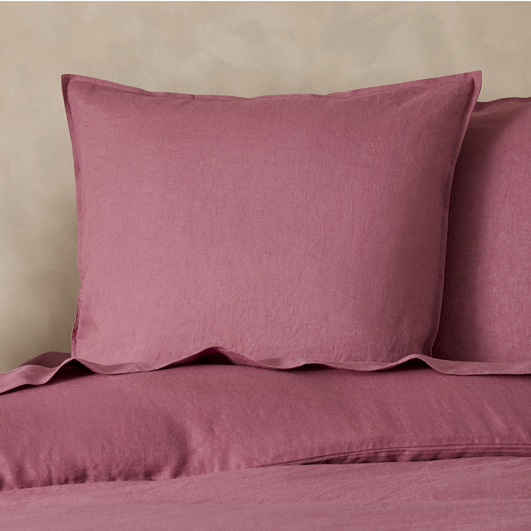 Shop Milano Linen Quilt Cover - Rosewood Online | Bed Bath N' Table