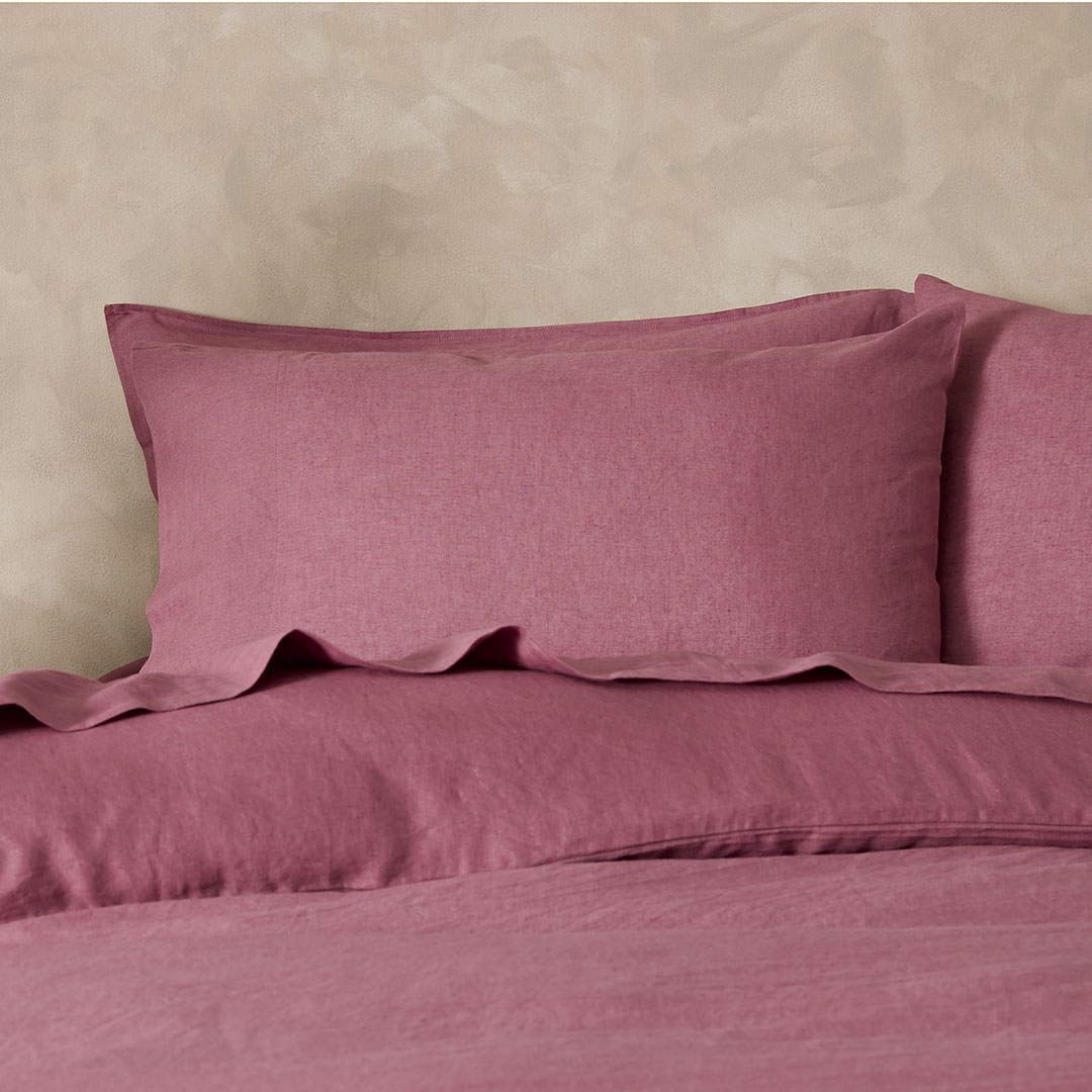 Shop Milano Linen Quilt Cover - Rosewood Online | Bed Bath N' Table