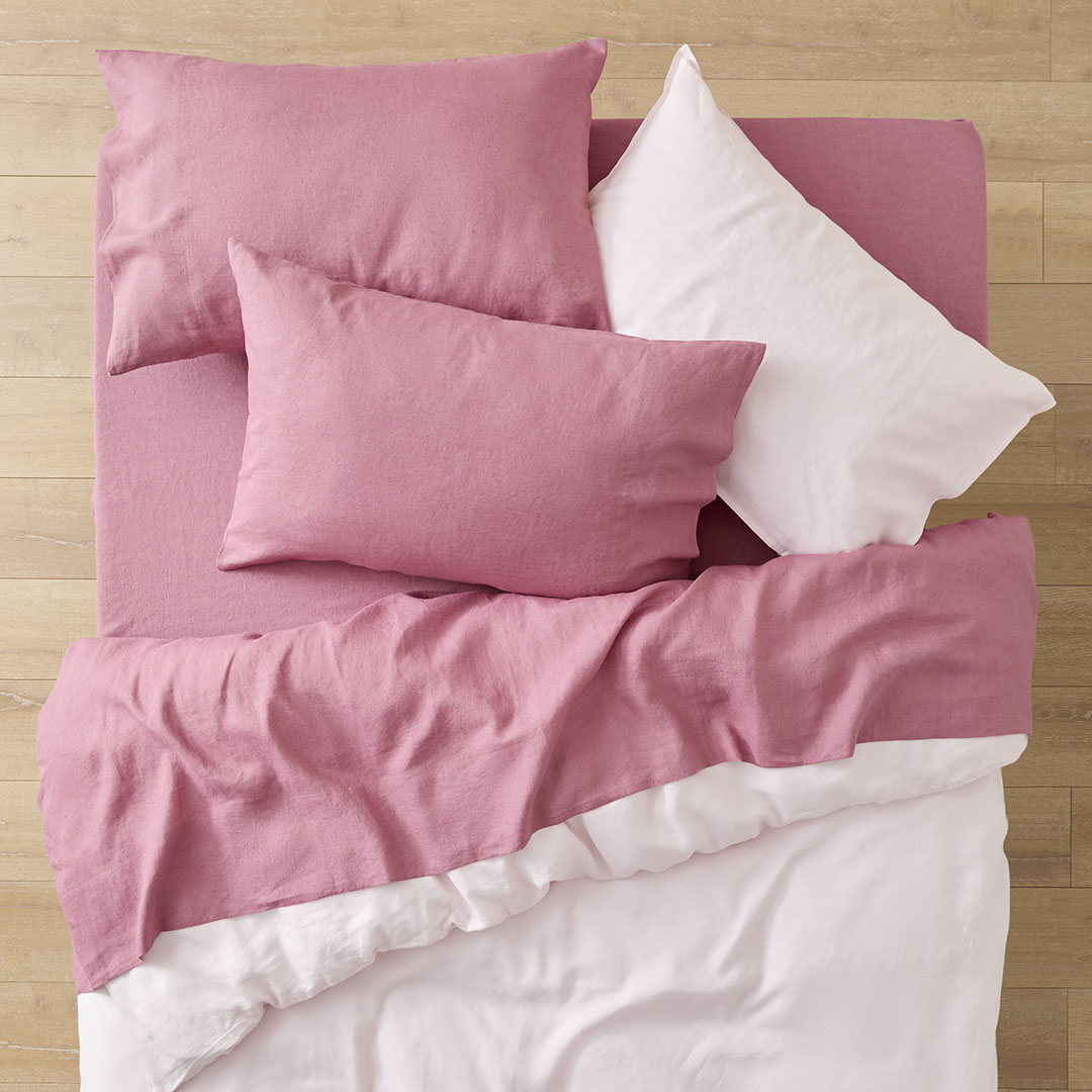 Shop Milano Linen Sheet Set -Rosewood Online | Bed Bath N' Table