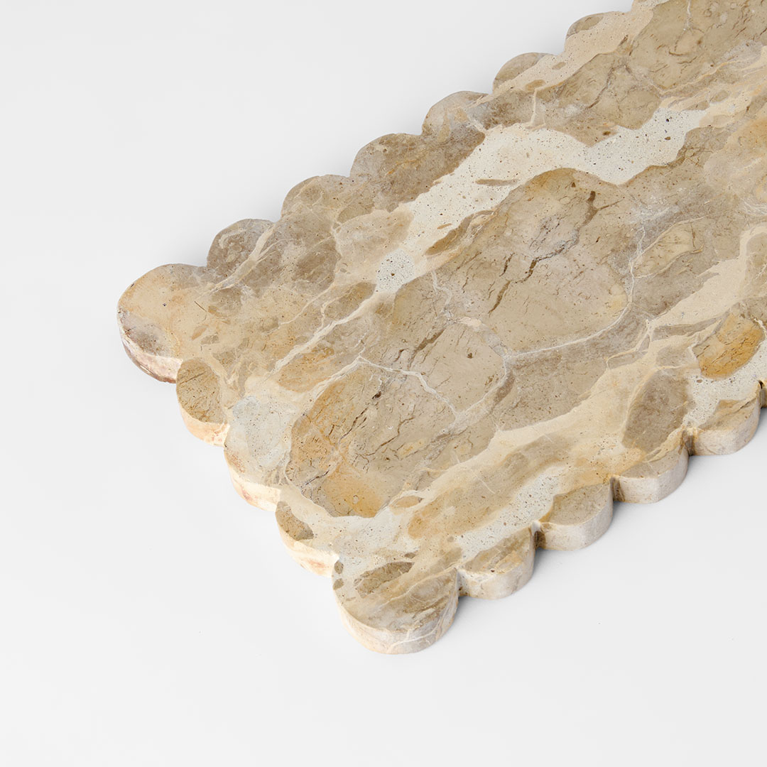 Shop Scallop Marble Tray Rectangle Online | Bed Bath N' Table