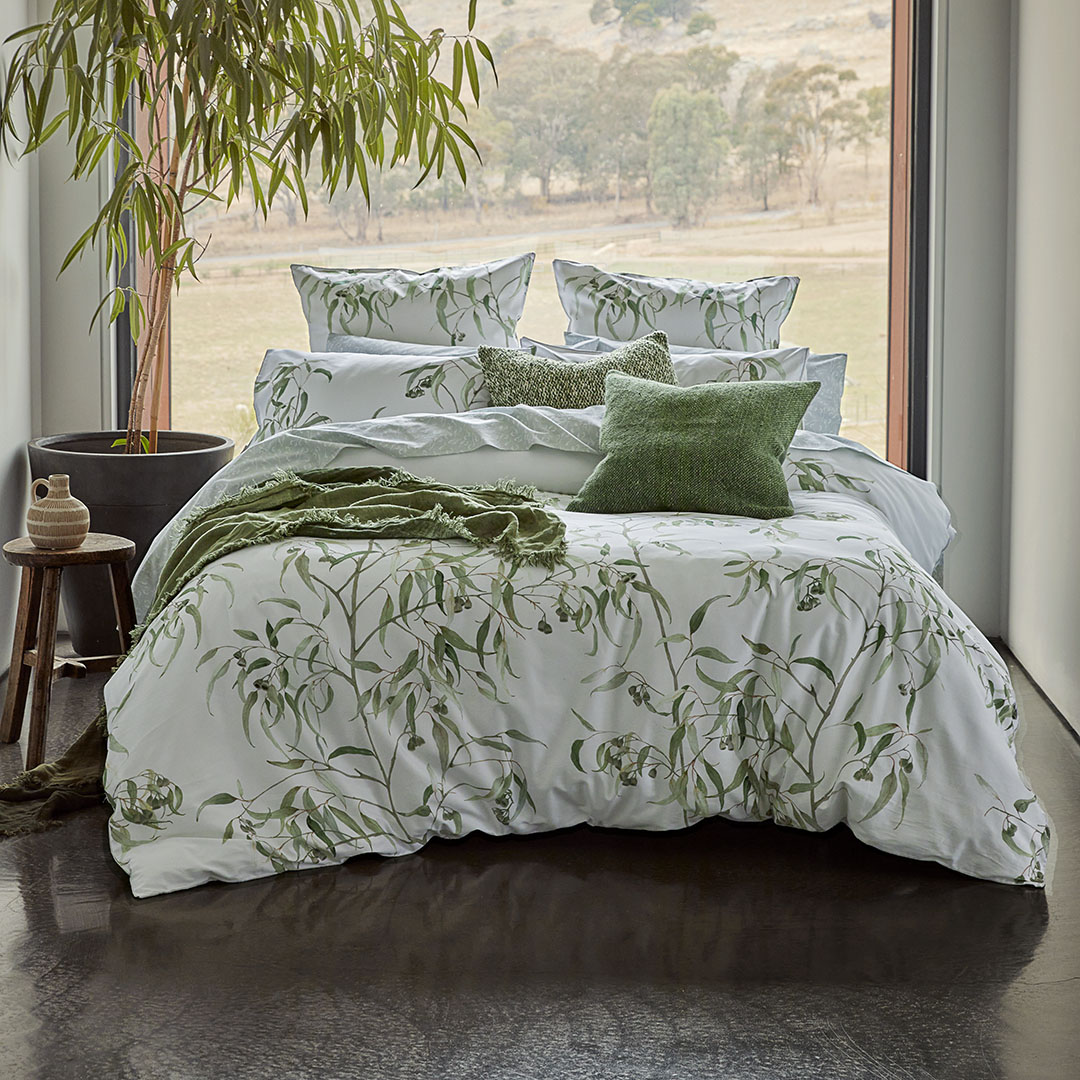 Buy Eucalyptus Quilt Cover - Gum Leaf Online | Bed Bath N' Table