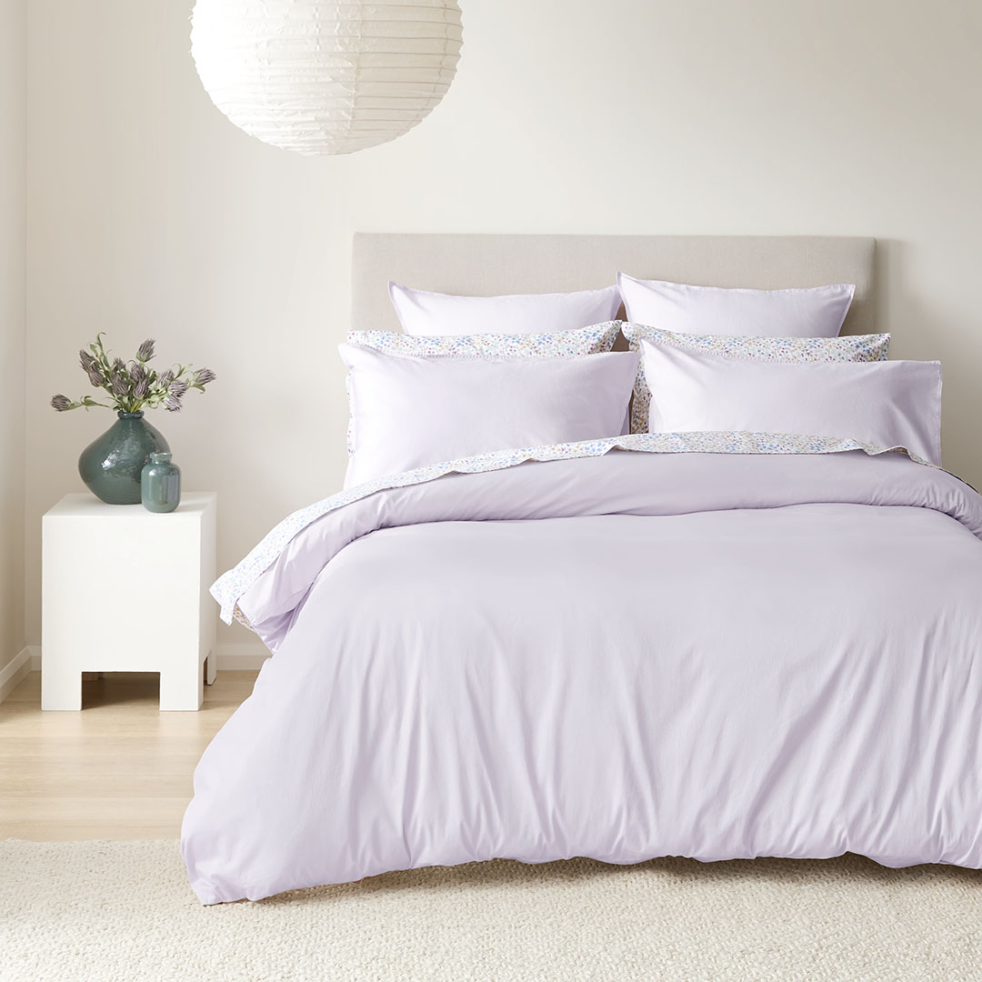 Shop Peyton Washed Cotton Sateen Quilt Cover Set - Lilac Online | Bed ...