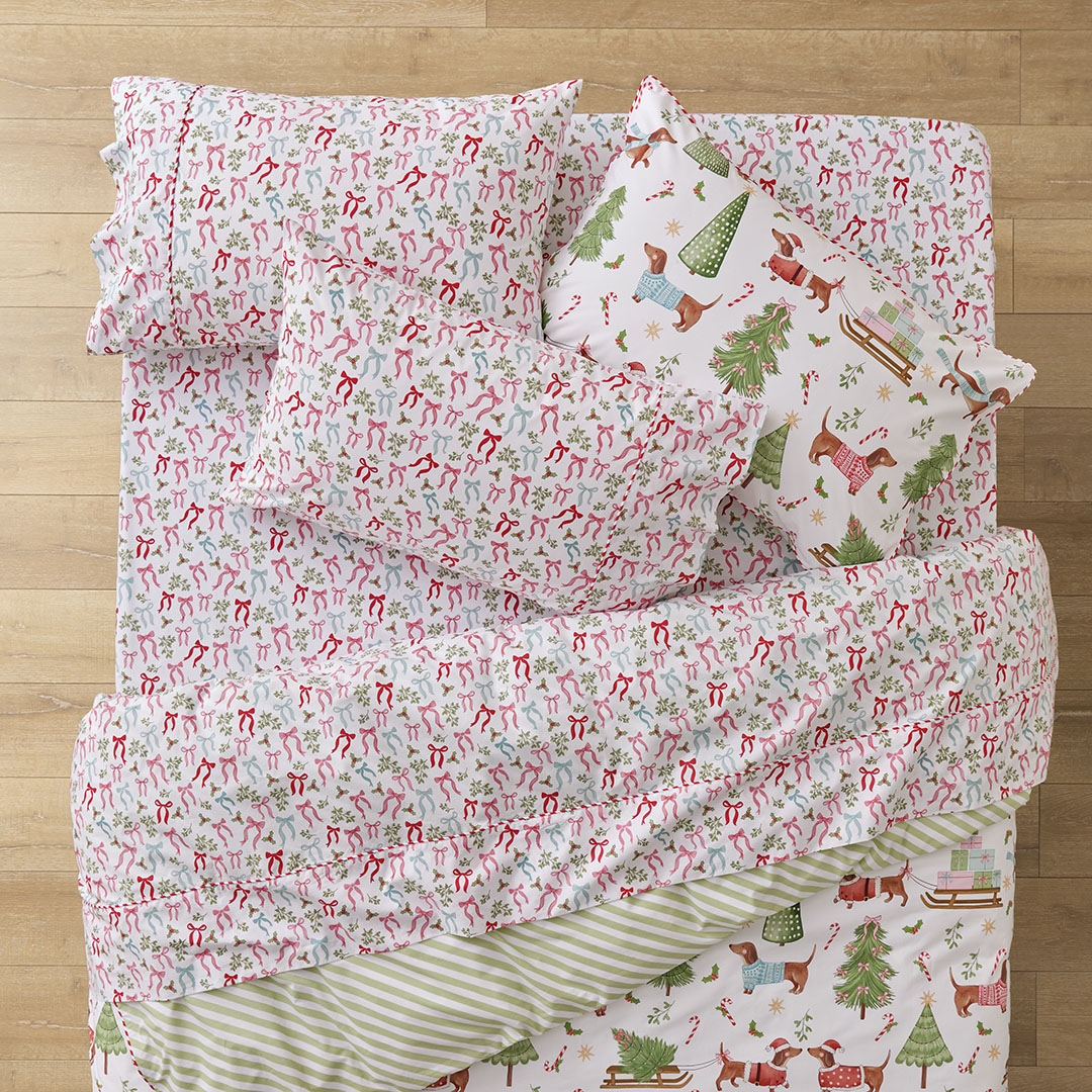 Christmas Bows Sheet Set - Christmas Bedding | Bed Bath N' Table