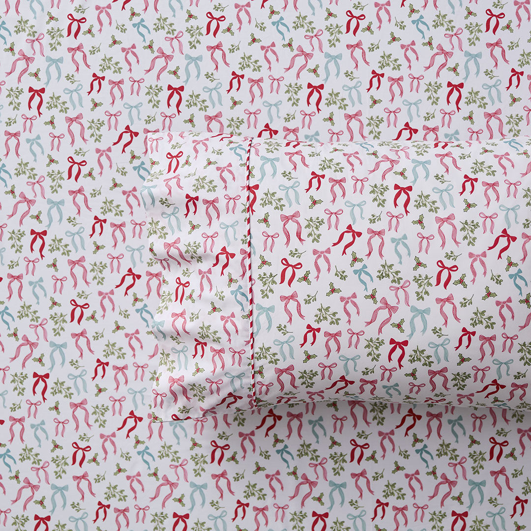Christmas Bows Sheet Set - Christmas Bedding | Bed Bath N' Table
