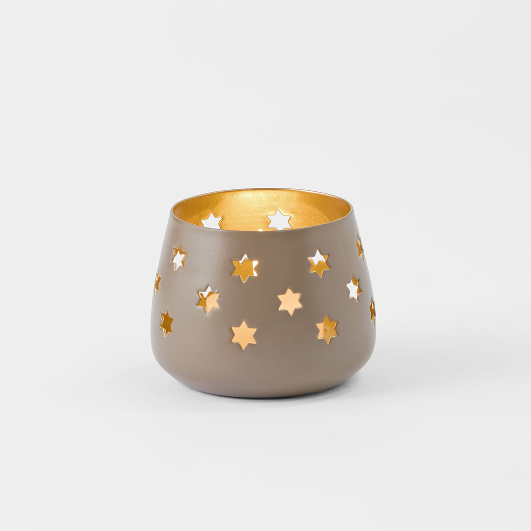 Shop Cutout Star Tea Light Holder - Taupe Online | Bed Bath N' Table