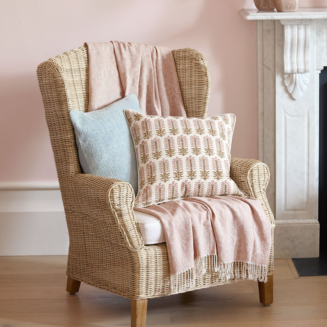 Shop Aarvi Wood Block Cushion - Ochre Online | Bed Bath N' Table