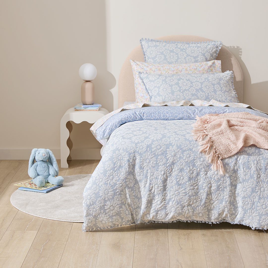 Shop Harriett Quilt Cover - Soft Blue Online | Bed Bath N' Table