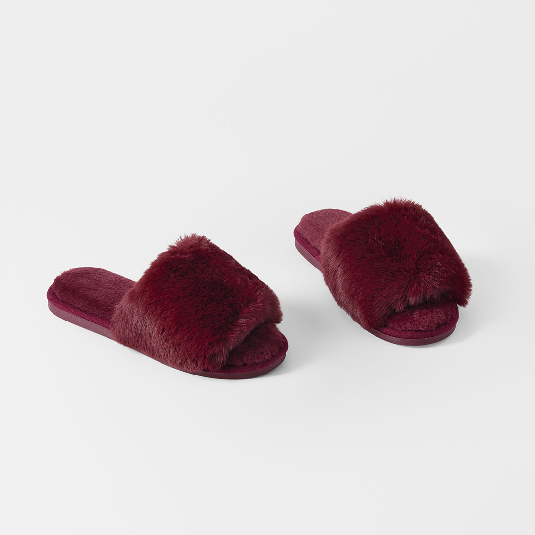 Shop Open Toe Fur Slide Slippers Online | Bed Bath N' Table