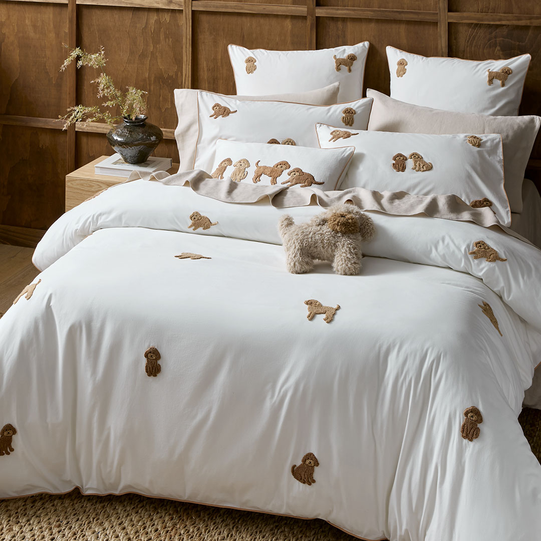 Shop Ruby Embroidered Cavoodle Quilt Cover Online | Bed Bath N' Table