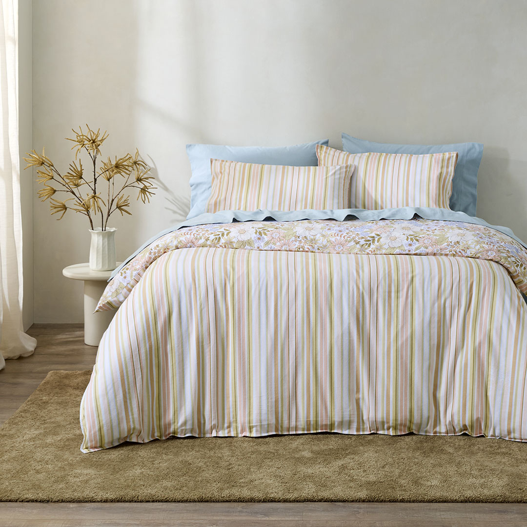 Shop Alexa Reversible Flannelette Quilt Cover Set Online | Bed Bath N ...