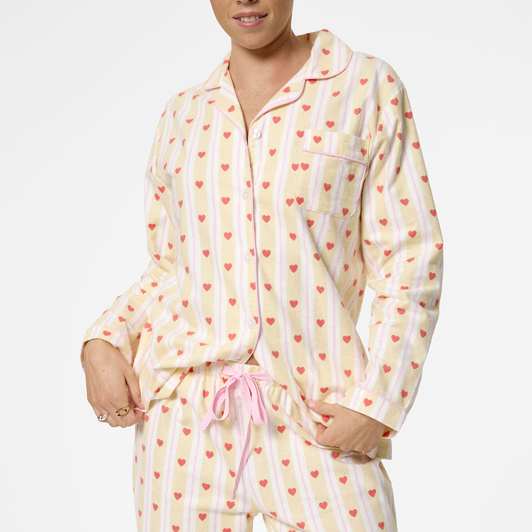 Shop Hearts Flannelette Pyjamas Online | Bed Bath N' Table