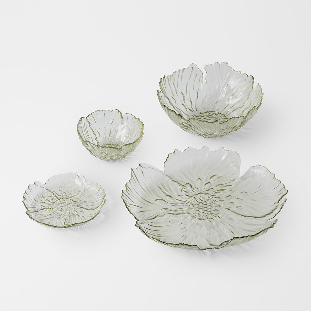 Shop Bloom Flower Glass Plate - Green Online | Bed Bath N' Table
