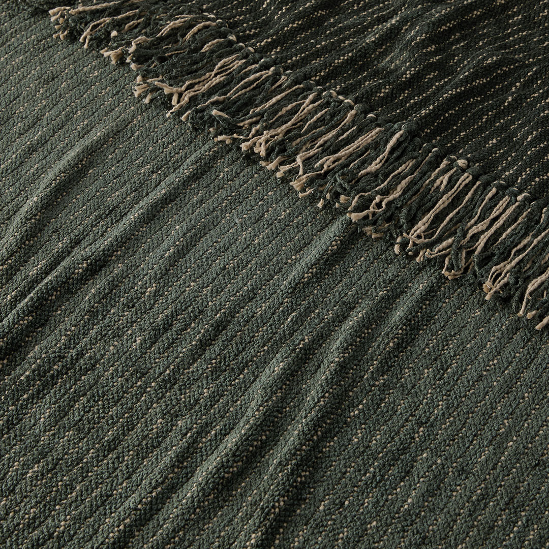 Shop Josie Striped Tassel Throw - Evergreen Online | Bed Bath N' Table