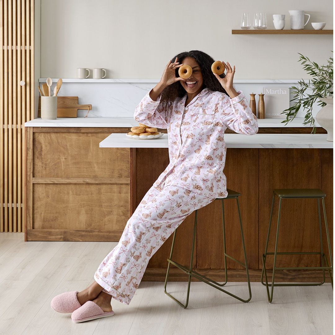 Shop Bunny Bow Flannelette Pyjamas Online | Bed Bath N' Table