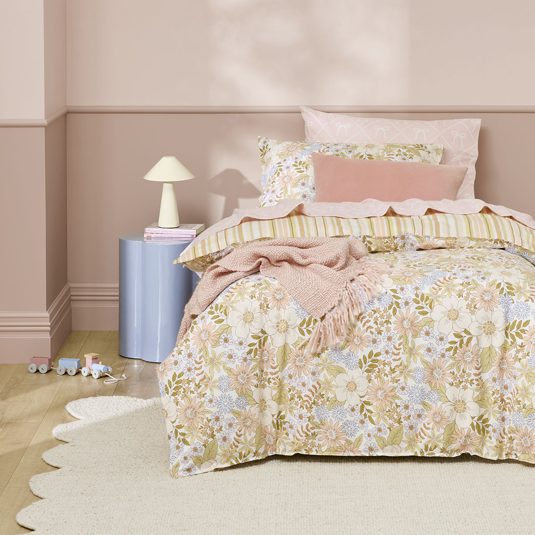 Shop Alexa Reversible Flannelette Quilt Cover Set Online | Bed Bath N ...