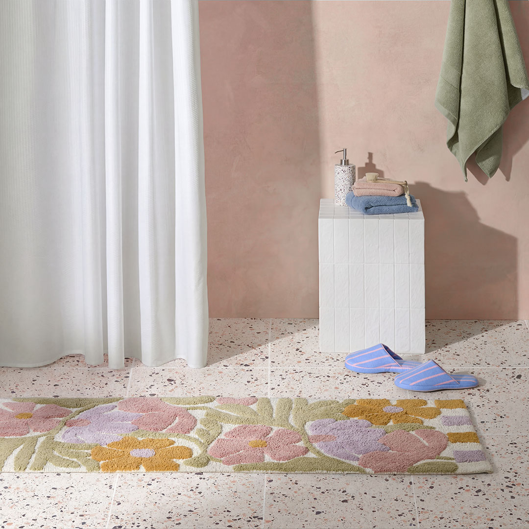 Shop Mabel Flower Bath Runner Online | Bed Bath N' Table