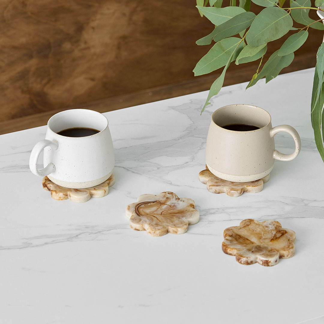 Shop Scallop Resin Coasters Set of 4 - Coffee Online|Bed Bath N' Table