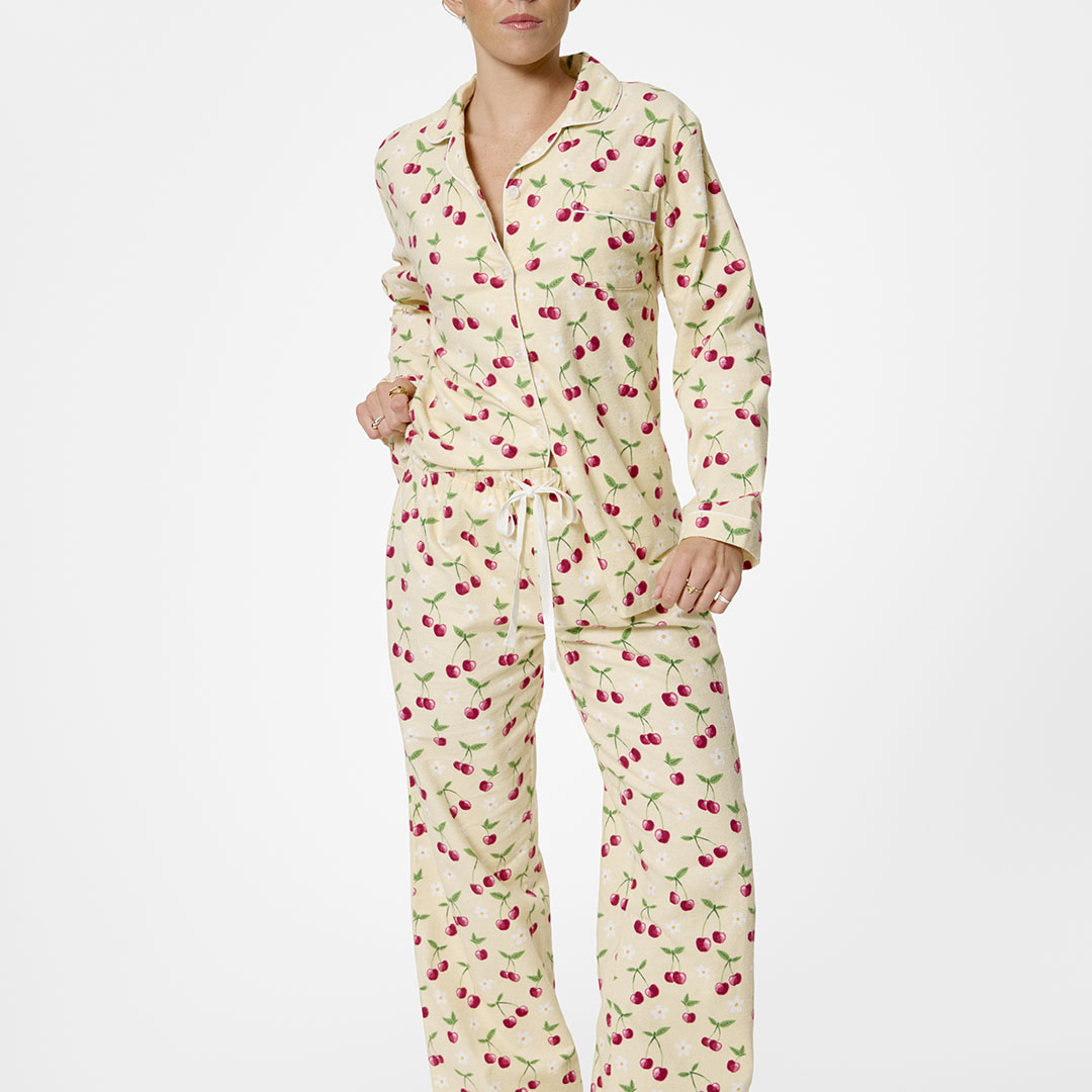 Shop Sweet Cherry Flannelette Pyjamas Online | Bed Bath N' Table