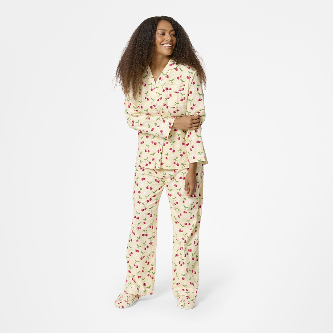 Shop Sweet Cherry Flannelette Pyjamas Online | Bed Bath N' Table