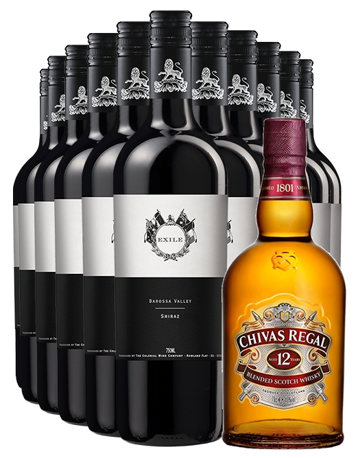The Colonial Estate Exile Barossa Valley Shiraz 2019 And Chivas Regal ...