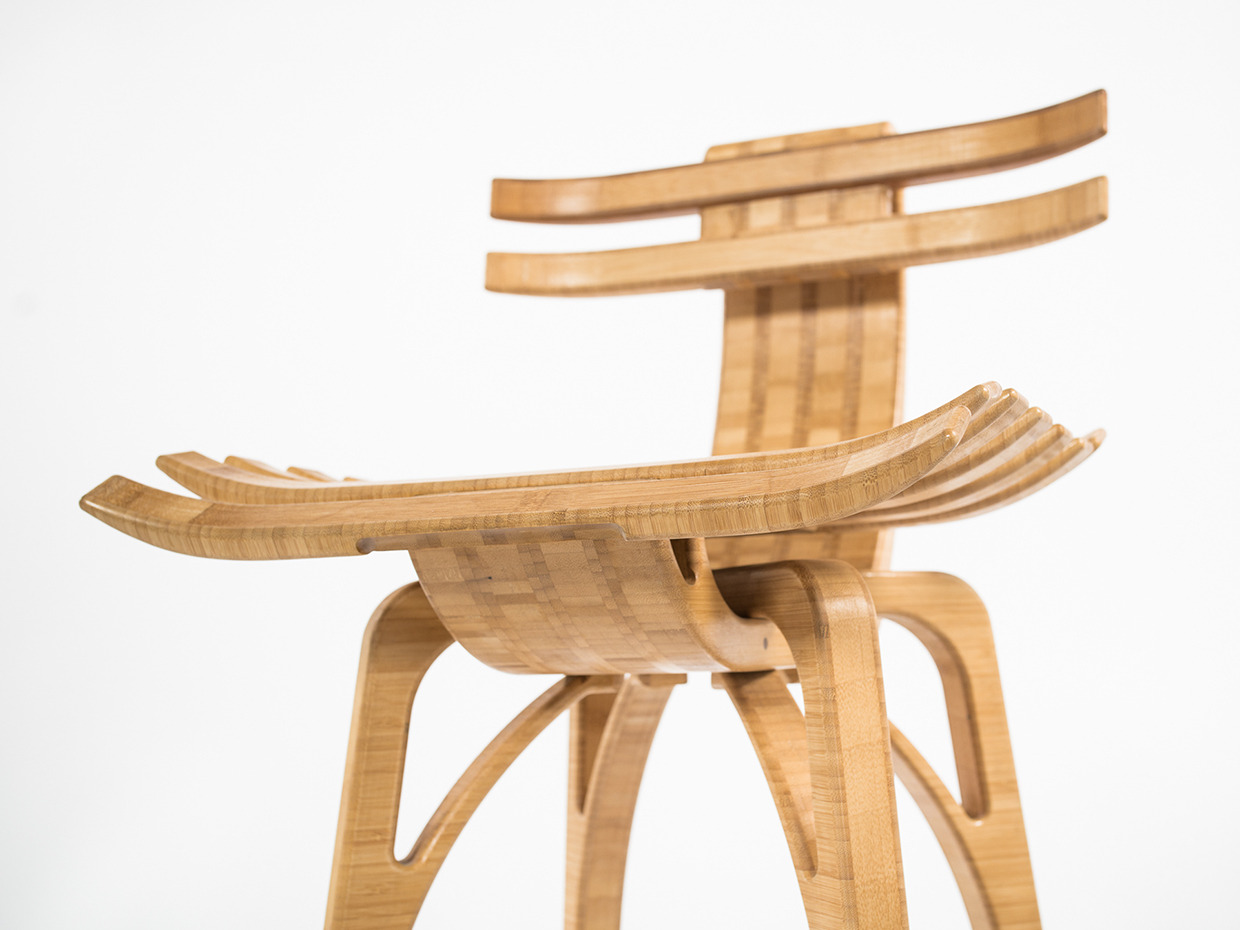 Skeletal Bamboo Stool by Bcompact Design | Handkrafted