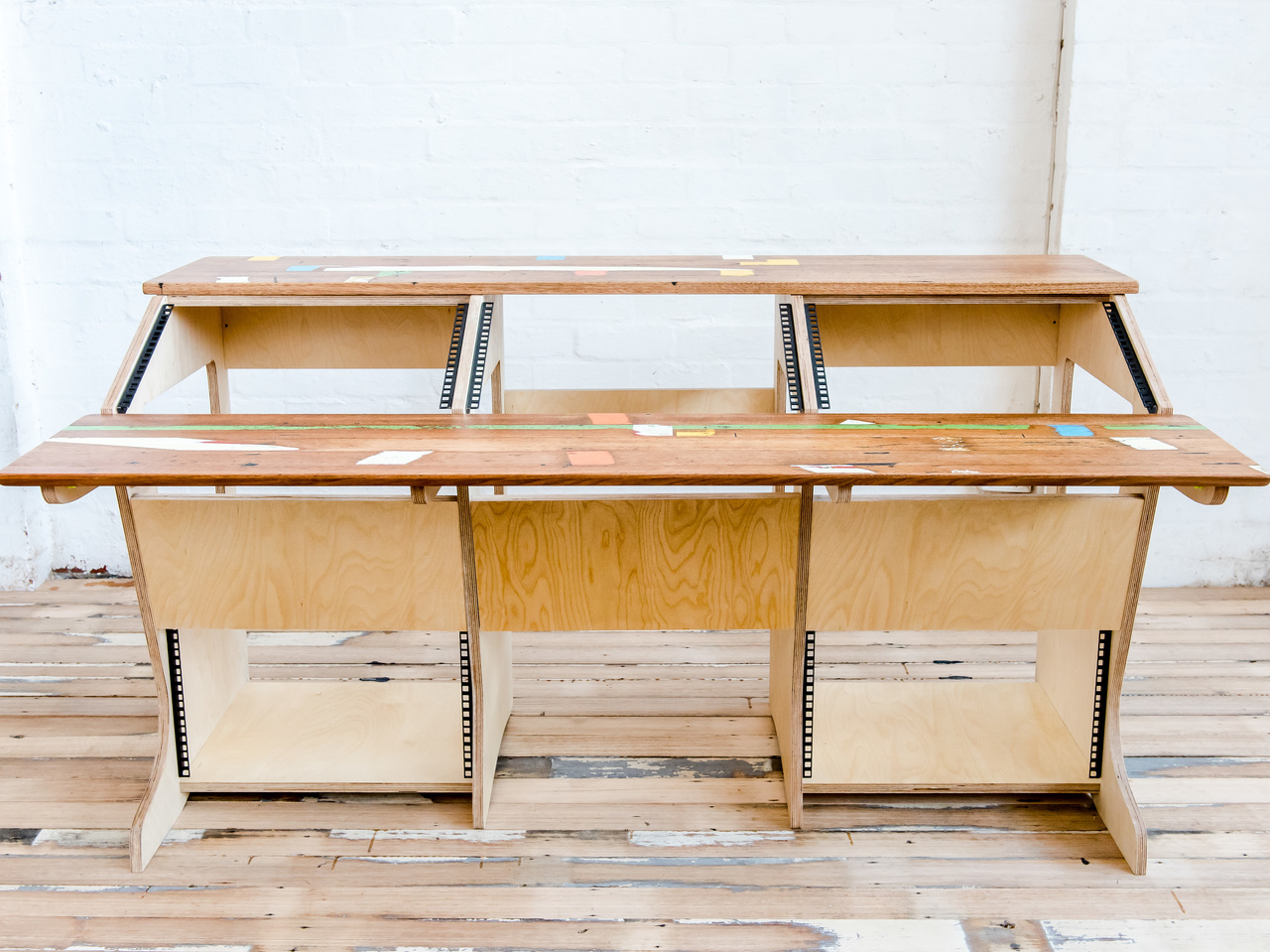 Plank Production Desk- Reclaimed Basketball Flooring by Plank Audio ...