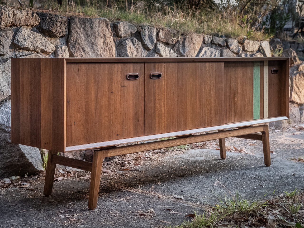 Mid Century Inspired Media Console by Trevor Neal | Handkrafted