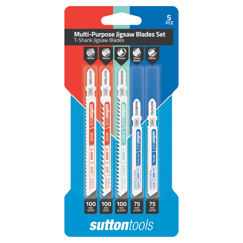Sutton Tools 5Pce Jigsaw Blade Set - Home Timber & Hardware