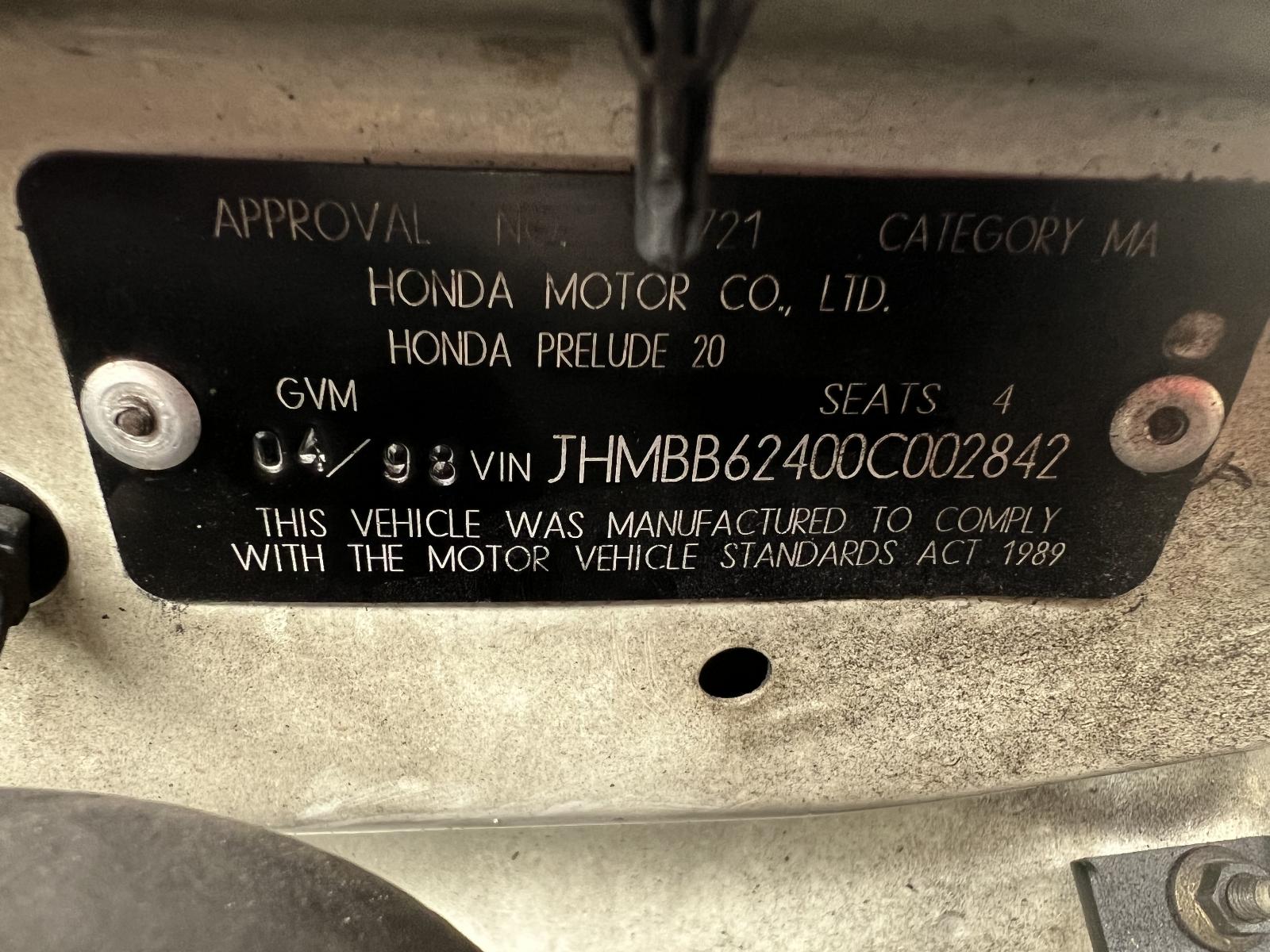 Rear Spoiler Prelude Honda 1998