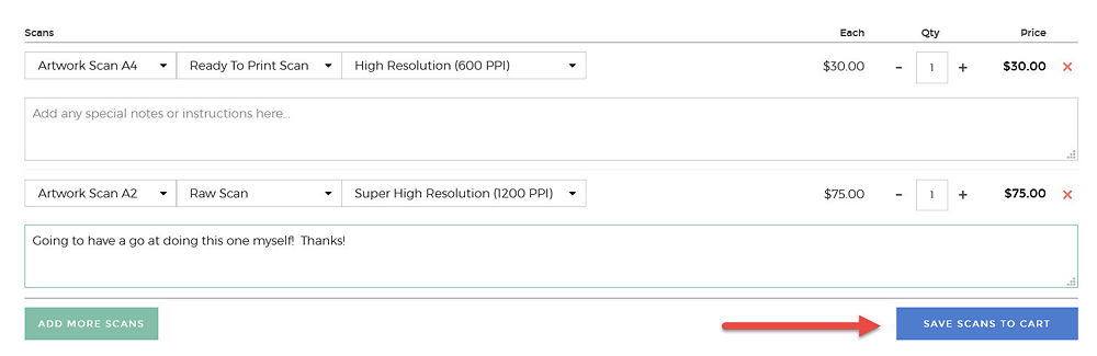 How To Order Artwork Scans | Image Science