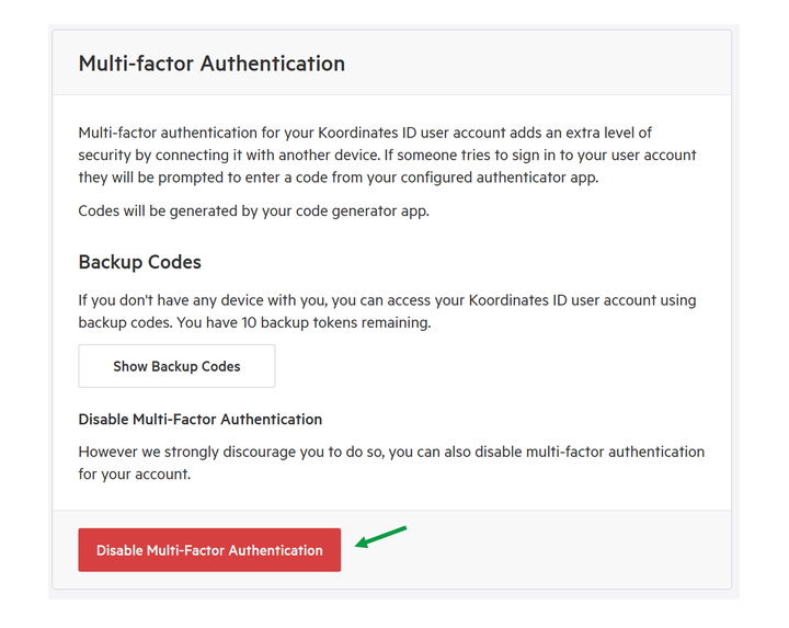Create & Use Multi-Factor Authentication (MFA) | Koordinates Help & Support