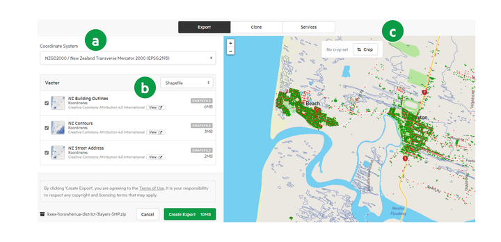 Crop data layers by box | Koordinates Help & Support