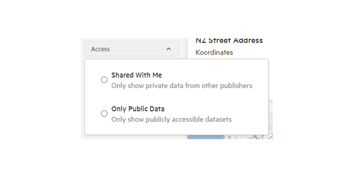 Find data using the search bar | Koordinates Help & Support