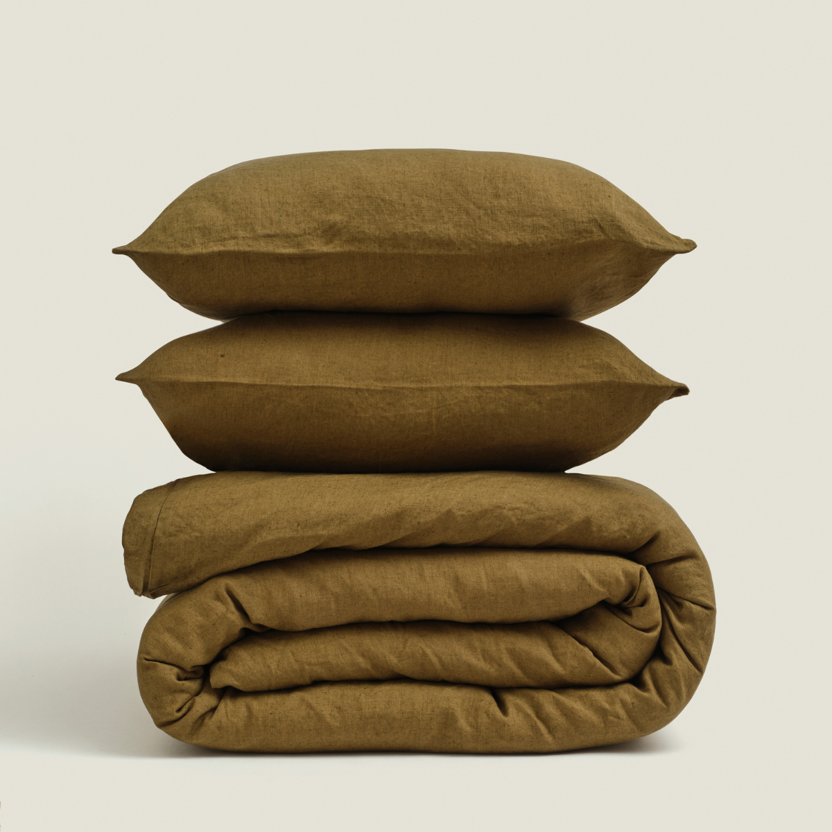 Carlotta + Gee Duvet Cover Linen in Olive Queen | Loam