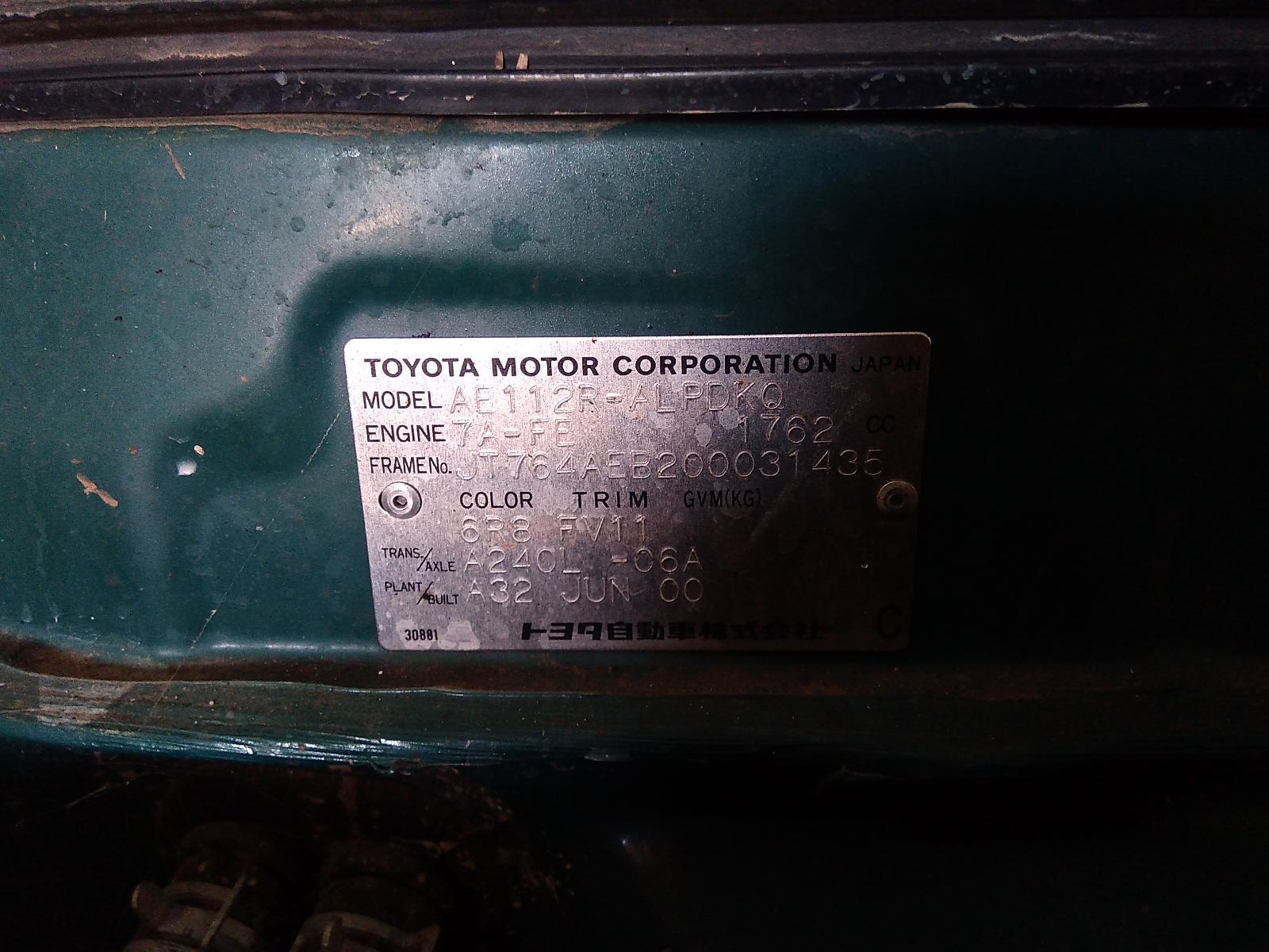 Wheel Standard/Steel Corolla Toyota 2000