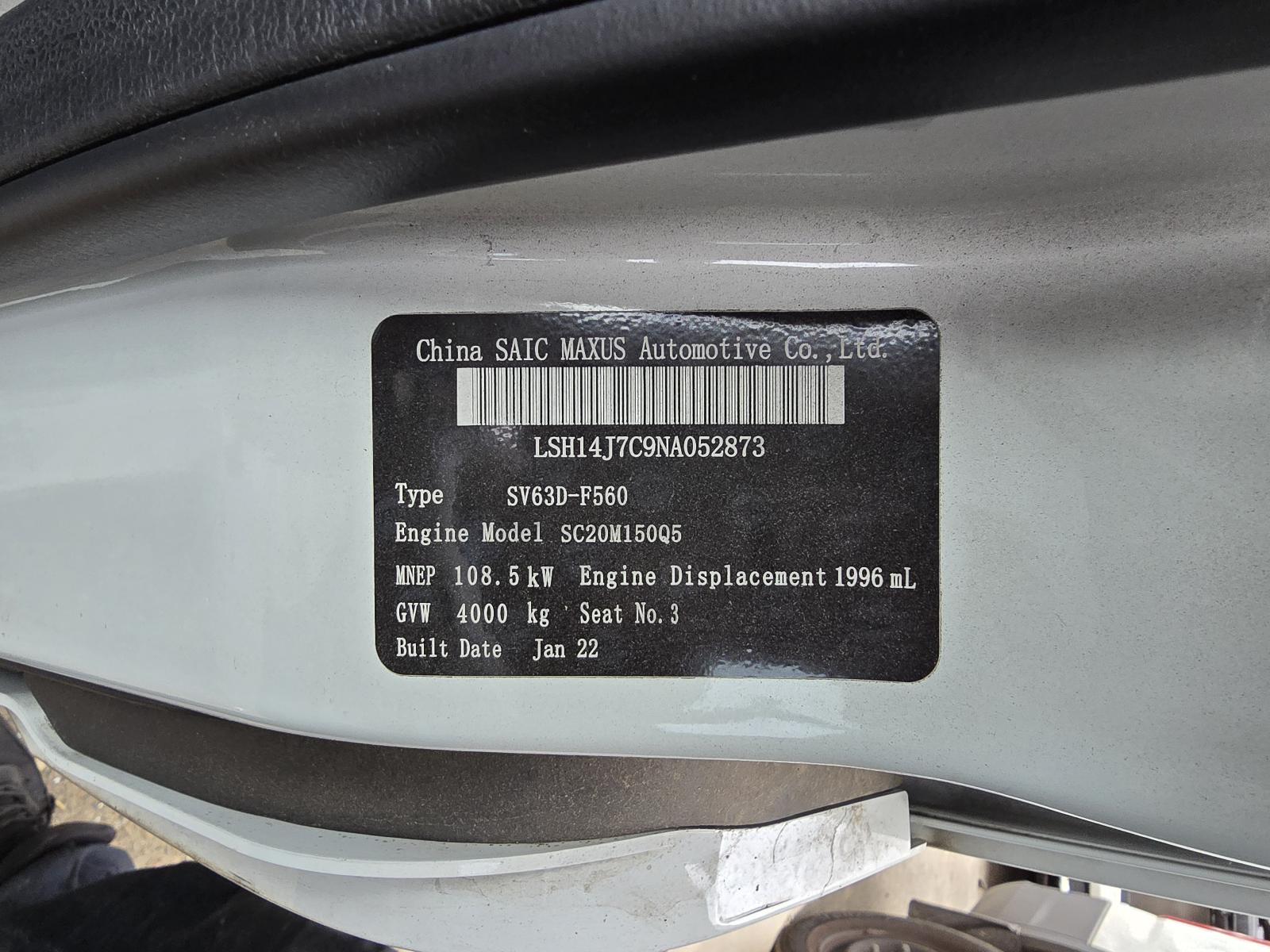 Spare Wheel Winch Deliver 9 Ldv 2022