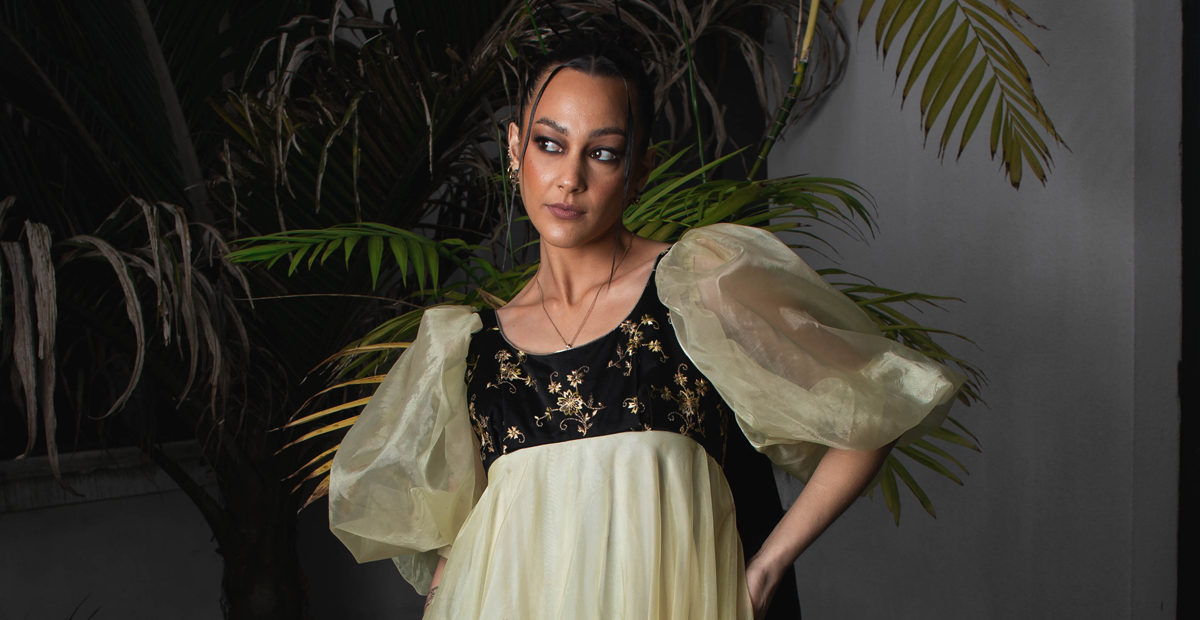 Colin Cole lemon yellow organza gown with contrast bodice, 1970s - New ...