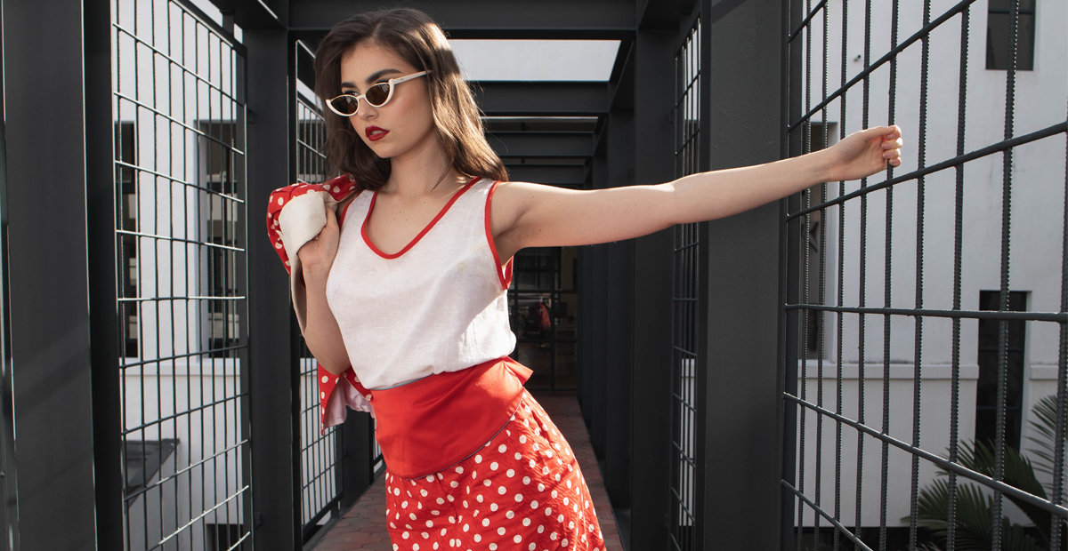 Colin Cole red and white polkadot suit ensemble, 1980s - New Zealand ...