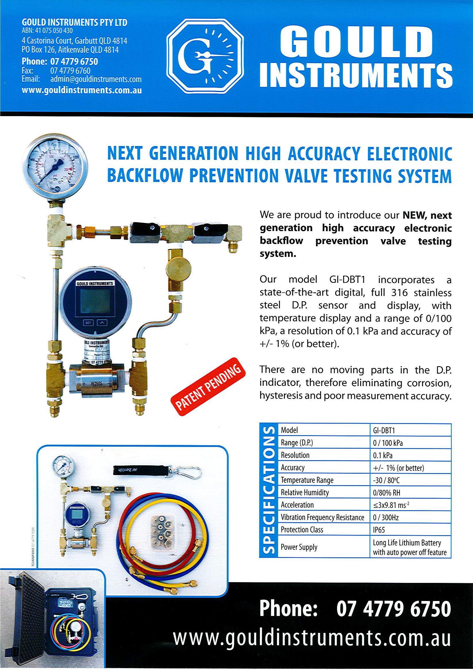 New Next Generation Backflow Test System Gould Instruments Townsville