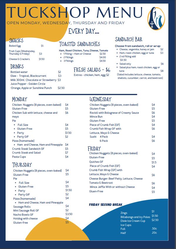 Tuckshop | Our Lady of Lourdes Catholic School, Ingham