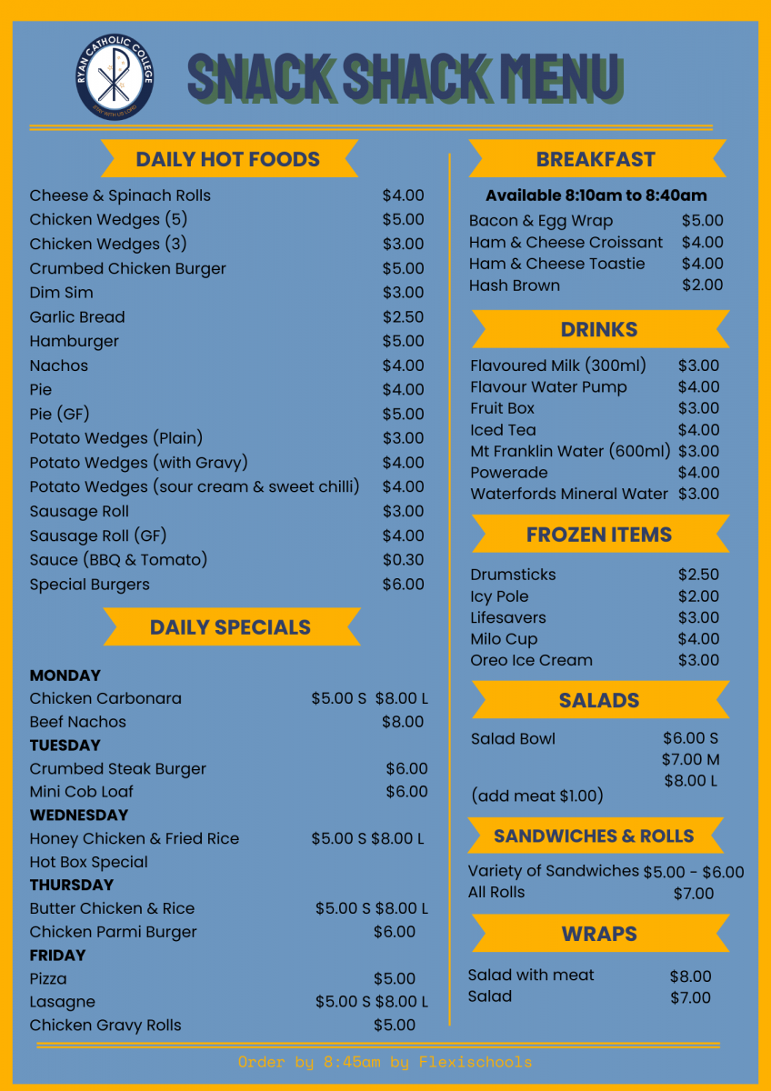 Snack Shack | Ryan Catholic College