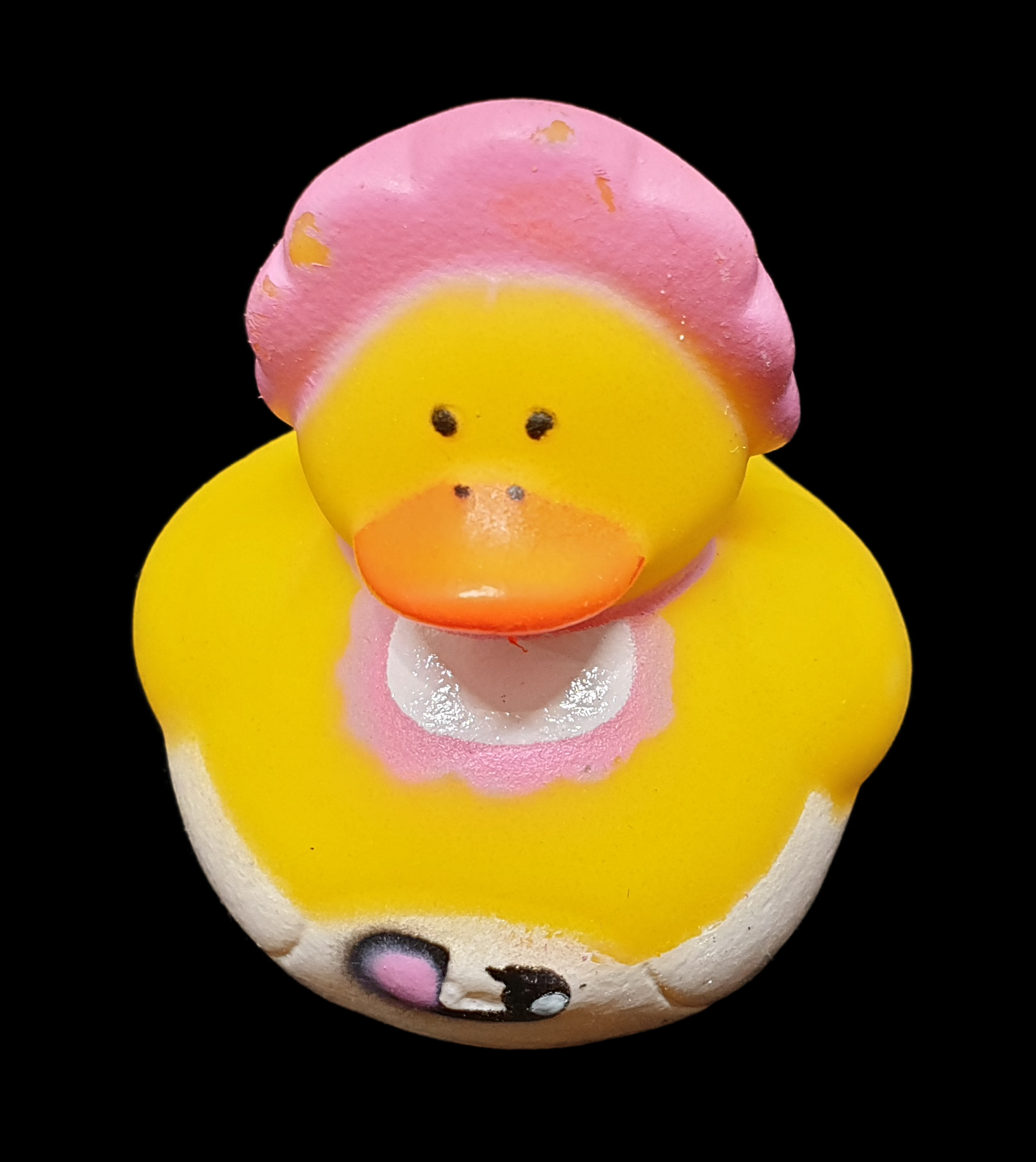 Rubber Duckie – Baby with Bib (Pink) – Pink Flame Creations