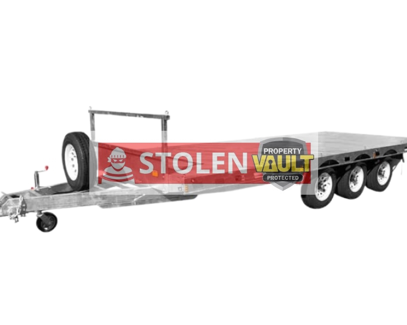 Stolen Trailer - CUSTOM BUILT Tri Axle Flat Top - Vault Protected