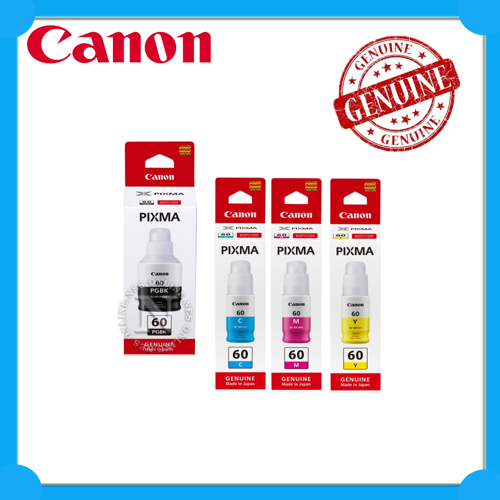 Canon Genuine GI60 PGBK/C/M/Y Ink Bottle Set for ENDURANCE G6065/G6060 ...