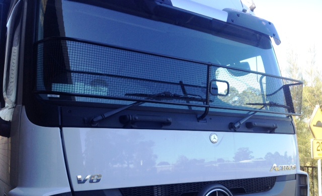 Stone Guard Mercedes Actros Black Mesh Windscreen Protector - Roof Rack ...