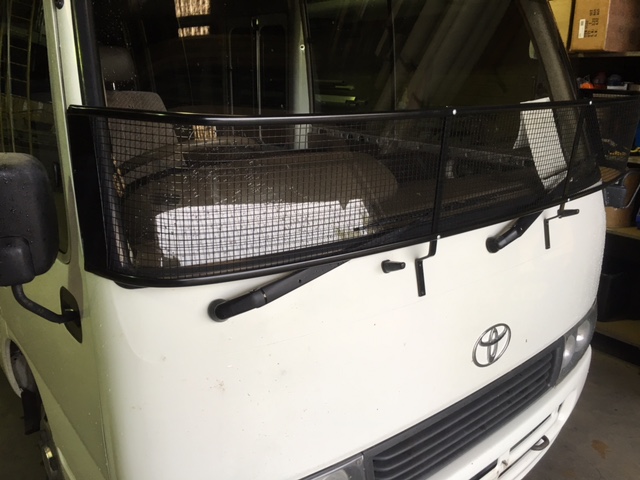 Stone Guard Toyota Coaster Bus 1993-2017 Black Mesh Windscreen ...