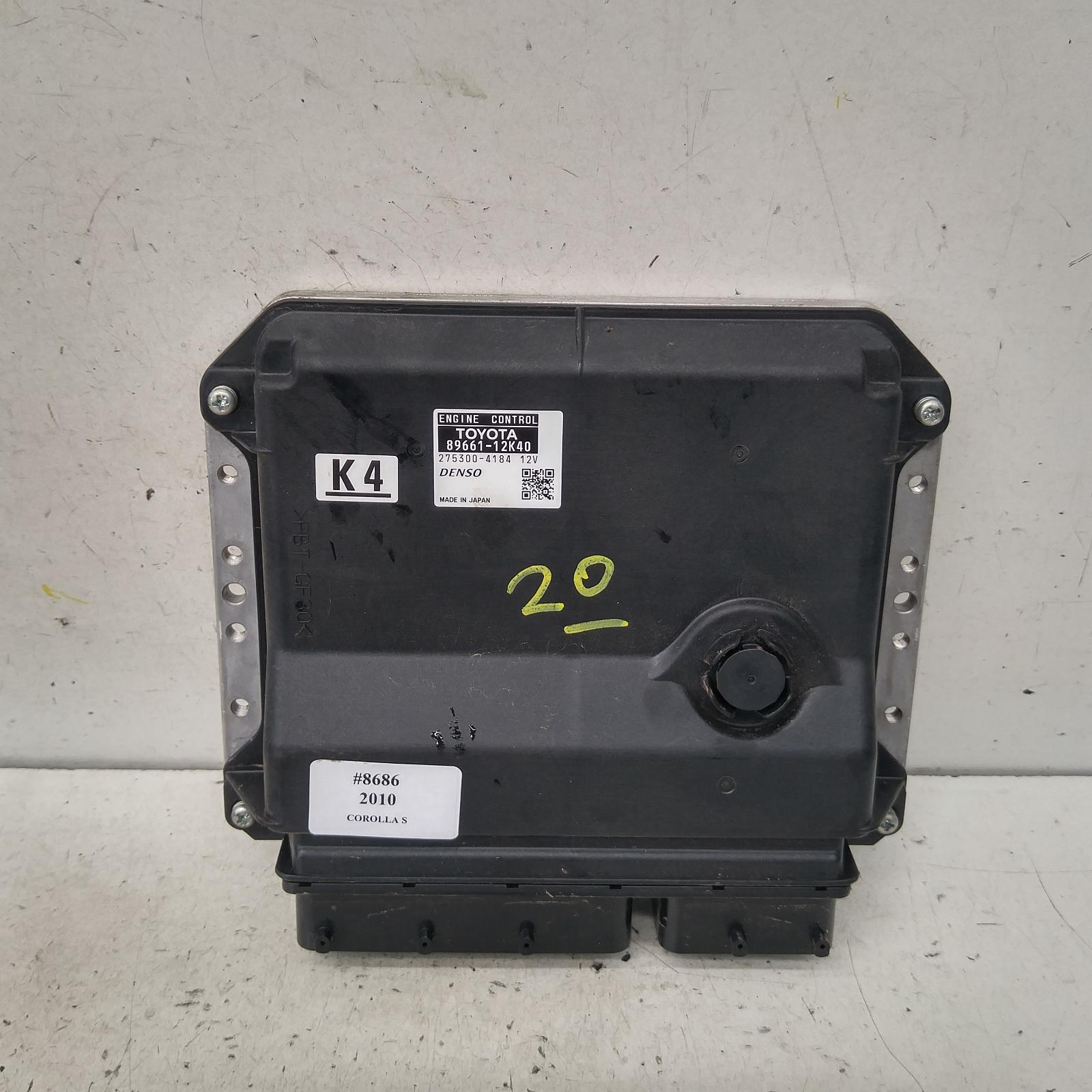 #189607, Used ecu for 2010 Corolla| engine ecu, auto t/m type, 89661 ...