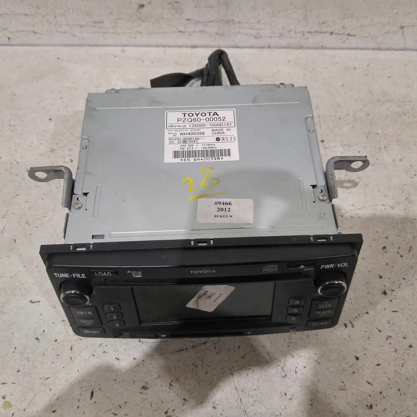 #209750, Used stereo/head unit for 2012 rukus| cd stacker - 6 disc in ...